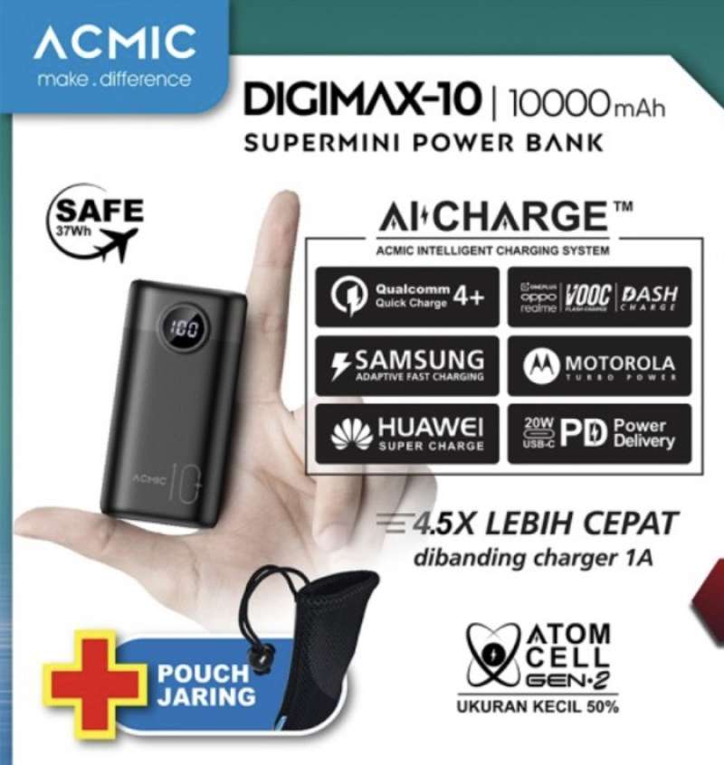 Promo Digimax 10 supermini powerbank 10000mAh - no kabel - Multivariasi Multicolor Diskon 23% di ...