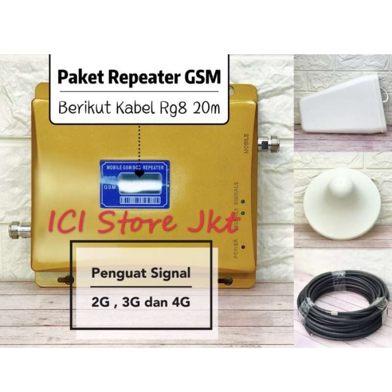 Promo Penguat Signal GSM 4G / Repeater GSM berikut kabel RG8 20m Diskon ...