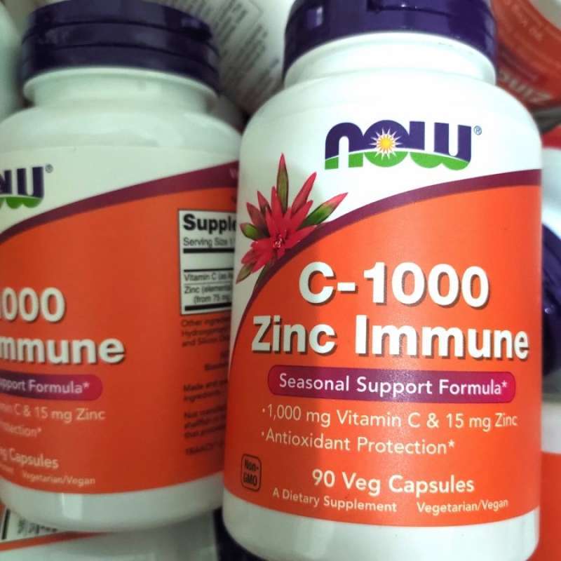Promo Now Foods Vitamin C 1000 Zinc Immune 90 Veg Capsules Diskon 33% ...
