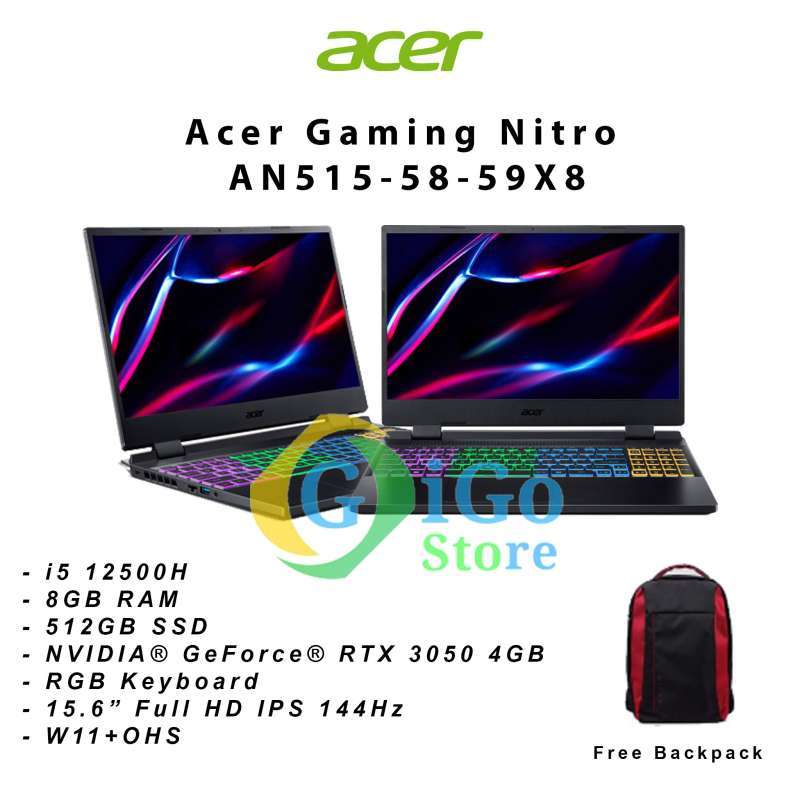 Jual Acer Nitro 5 AN515-58-59X8 RTX3050 8GB 512GB Intel Core i5 12500H ...