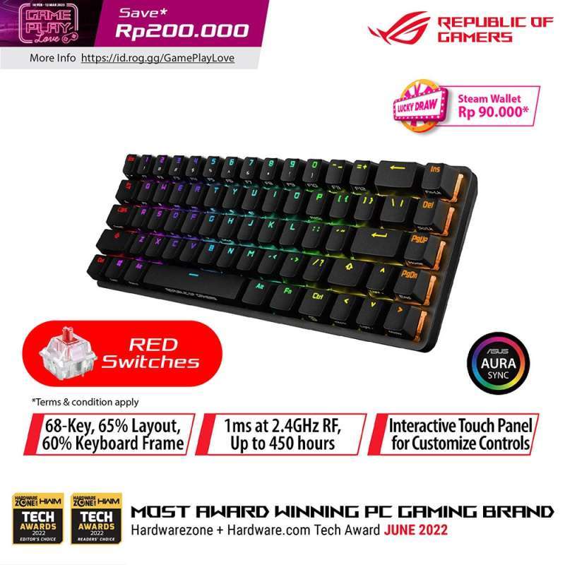 Jual ASUS ROG Falchion 65% Wireless Mechanical Gaming Keyboard di Seller Dunia Storage - Mangga ...