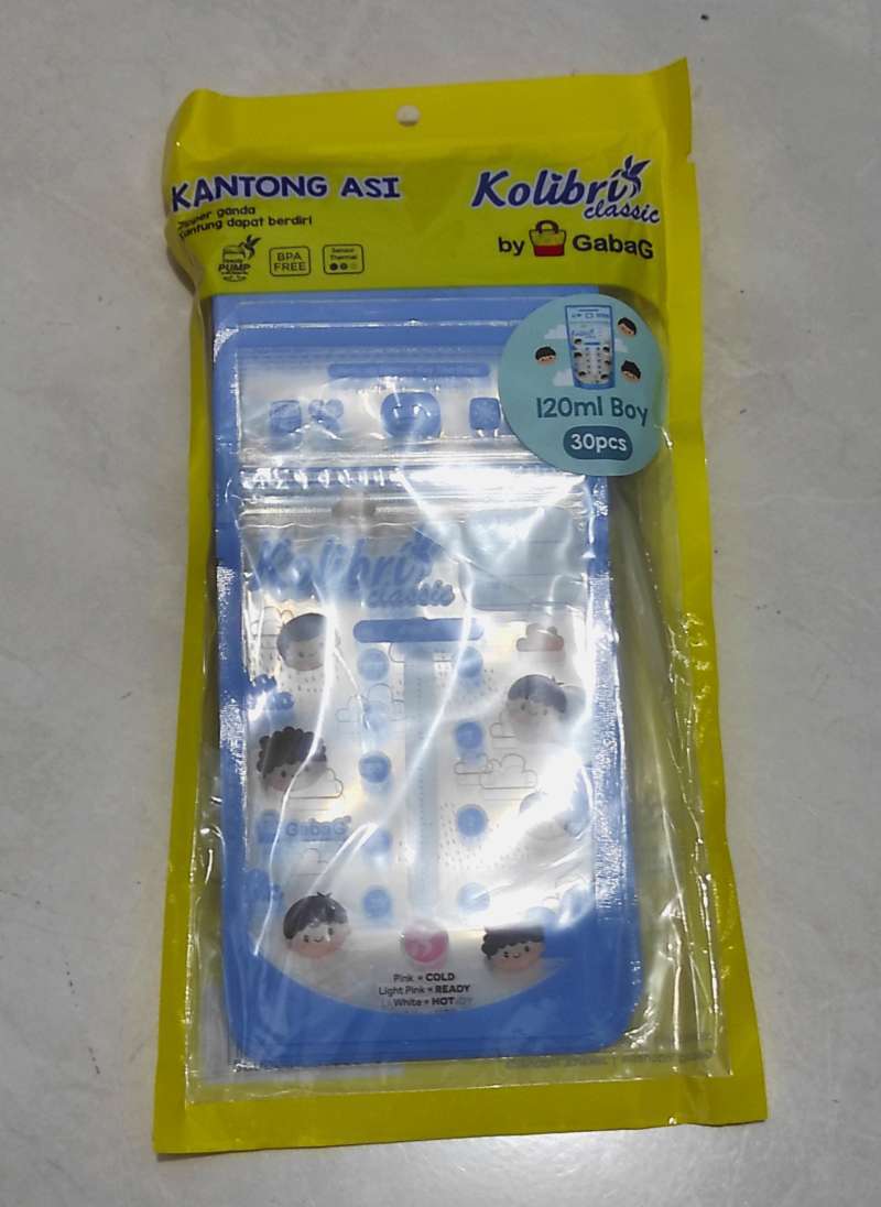 Jual Gabag Kolibri Classic Breastmilk Storage Kantong Asi 120ml - Boy ...