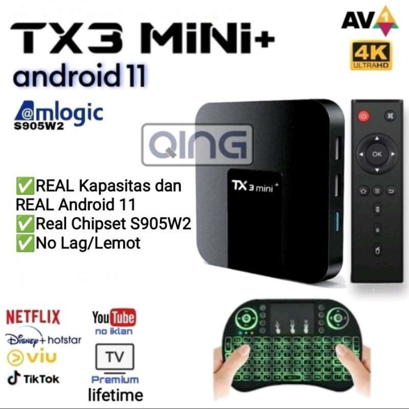 Jual Android tv box TX3 mini plus 2022 ANDROID 11 amlogic S905W2 Full ...