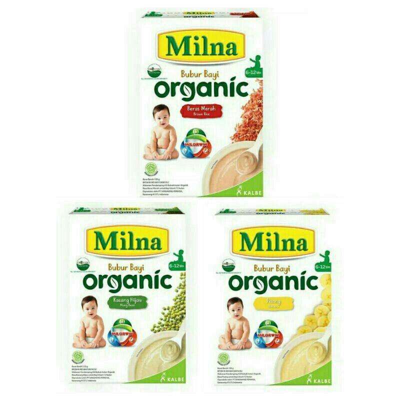 Jual Milna Bubur Bayi Organic 6m+ 120gr - Beras Merah/kacang Hijau ...