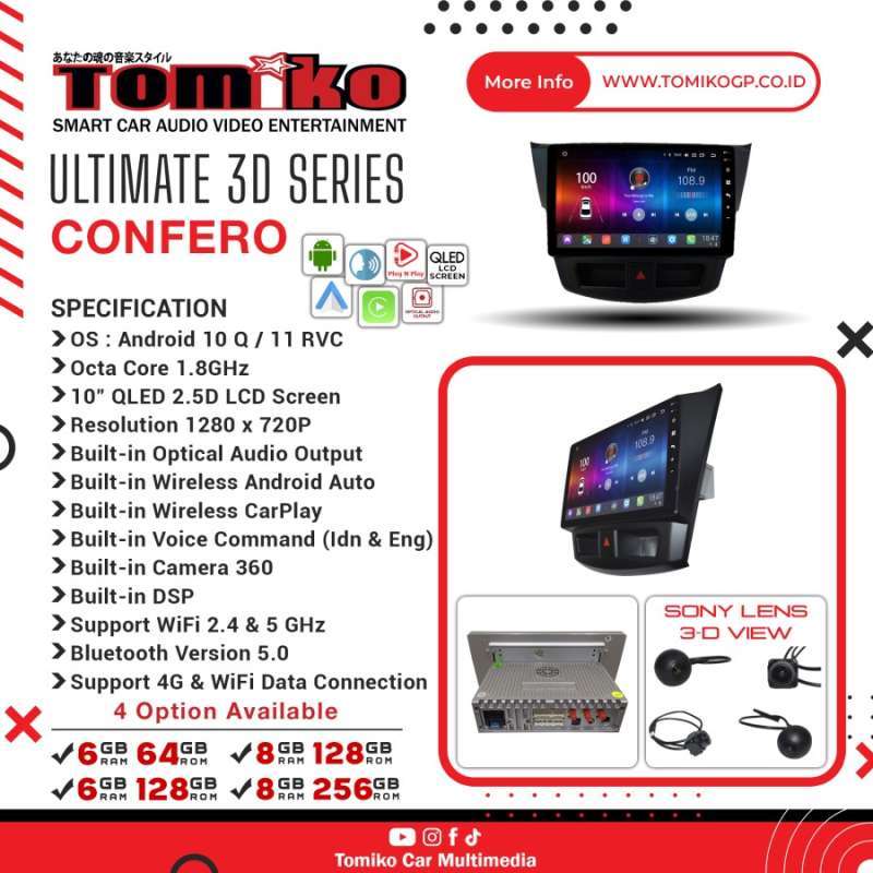 Jual Head Unit Android Tomiko Oem Ultimate 3d Series For Wuling Confero ...