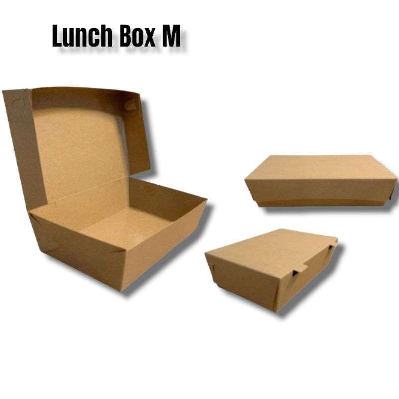 Jual Lunch Box Kraft M Craft Coklat Laminasi Tempat Makan Bungkus ...