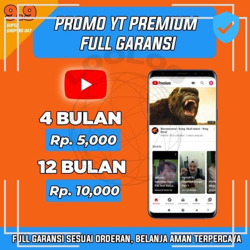 Jual Youtube Premium 4 Bulan Bergaransi LooLoo GARANSI FULL di Seller arasso.indonesia - Margo ...
