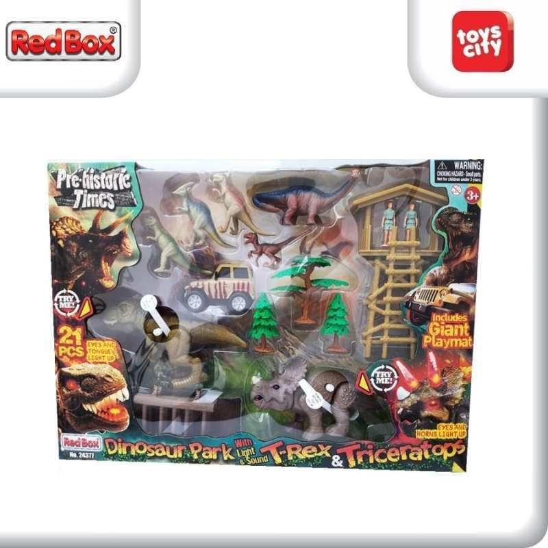 Jual Red Box Toys Pre-historic Times T-rex & Triceratops Dinosaur Park ...