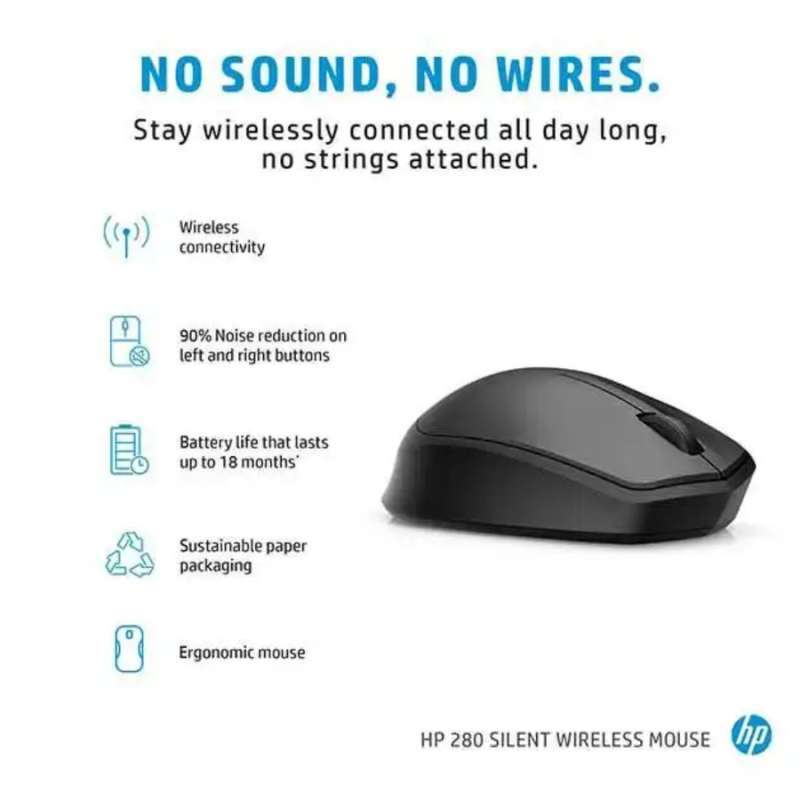 Jual HP 280 Silent Wireless Office Mouse di Seller DEXT Technologies ...