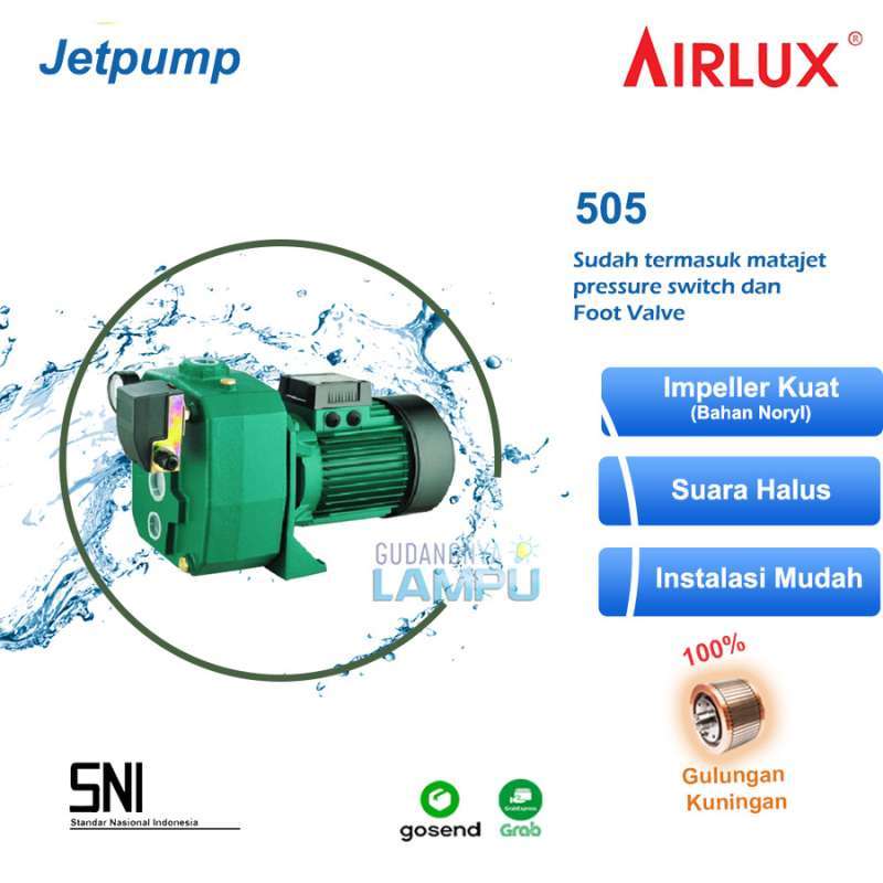 Jual AIRLUX Mesin Pompa Air 505 A Jet Pump 50 Meter Sumur Dalam 505A ...