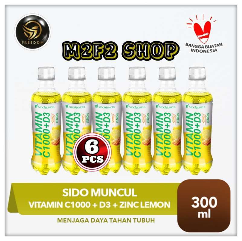 Promo Sido Muncul Vitamin C1000 + D3 Zinc Lemon Botol Pet - 300 Ml ...