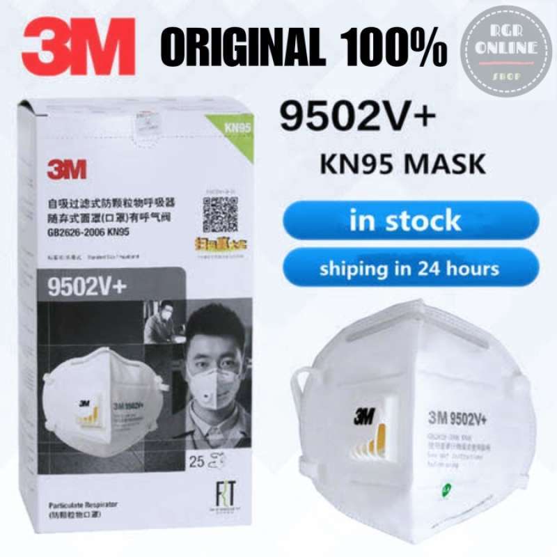 Jual Masker 3m 9502v+ Kn95 N95 Headloop Hijab Individual Packing Box 25 Pcs Di Seller Anes ...