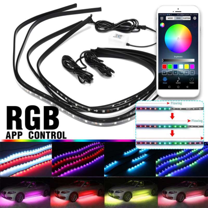 Promo Car LED Strip Light Underbody System Bluetooth APP Control ...