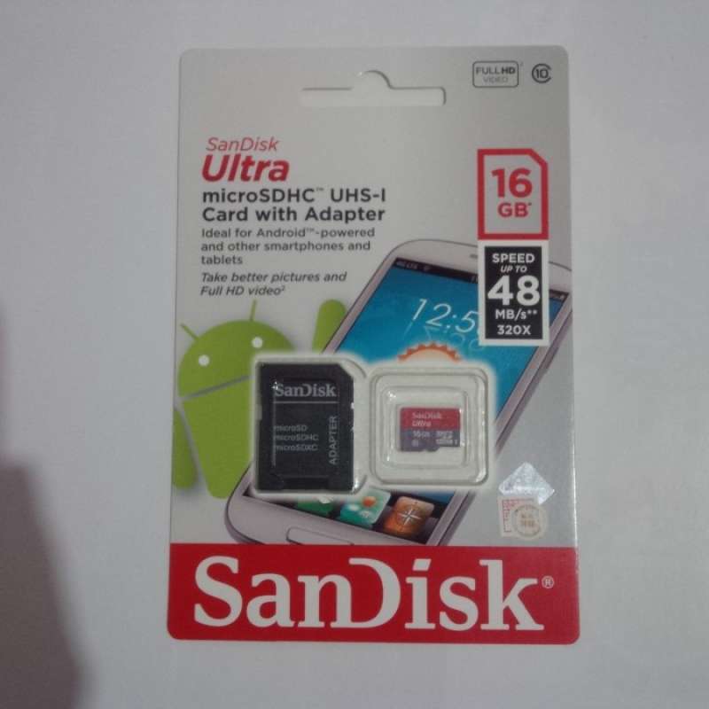 Promo Sandisk Ultra Micro Sd 16gb/48mbs Class 10 Diskon 9% Di Seller ...