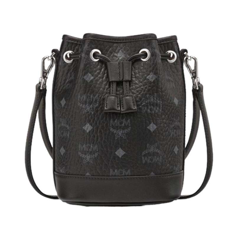 Promo Mcm Mini Dessau Drawstring Bag In Visetos Black Diskon 31% Di ...