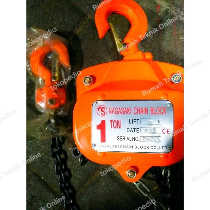 Jual Takel Manual 1 Ton X 7 Meter Chain Block Asli Nagasaki Made In ...