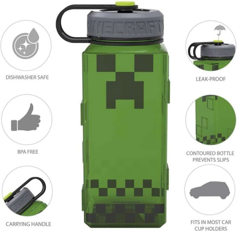 Jual Botol Minum Karakter Minecraft Bpa Free Kapasitas Besar 1 Liter Di ...