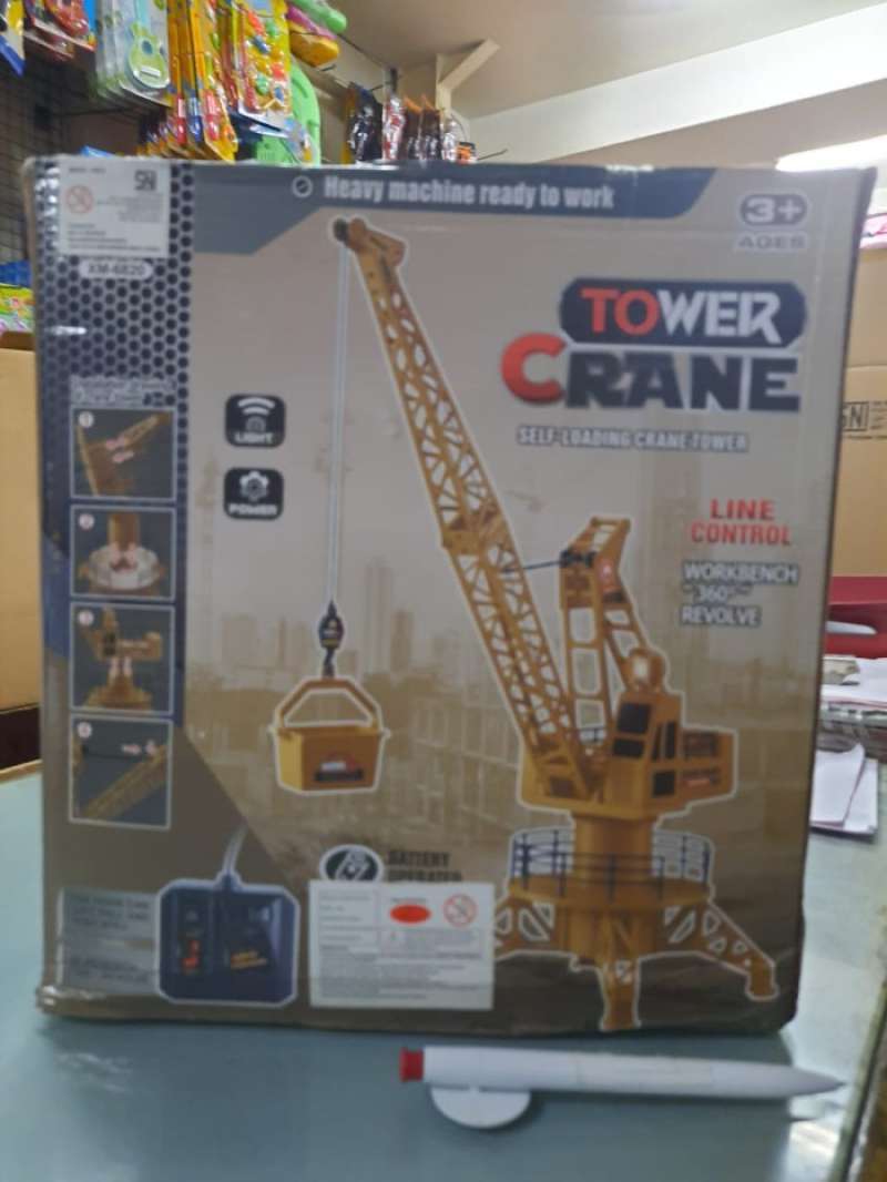 Promo Mainan anak tower crane 360 derajat truk angkut pasir konstruksi ...