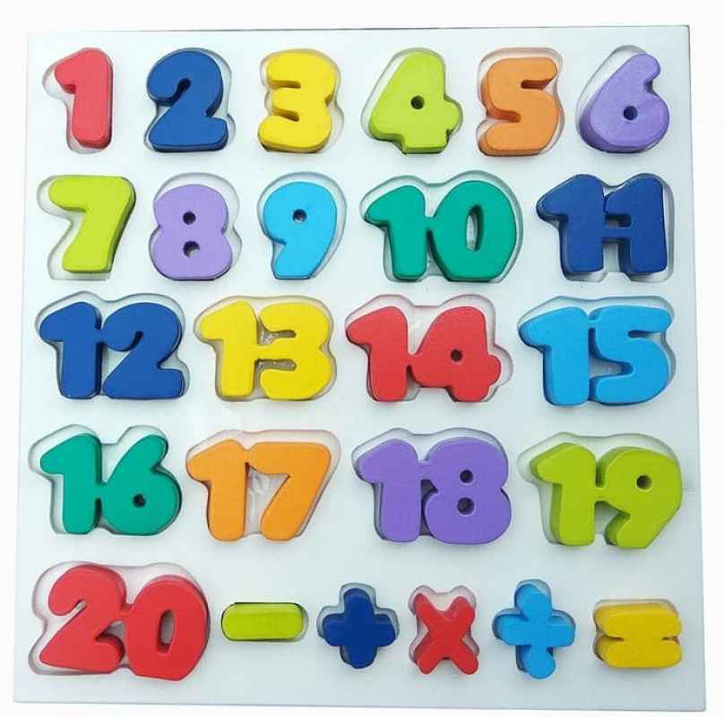 Promo Mainan Edukasi / Edukatif Anak - Puzzle Chunky Kayu Angka 1-20 ...