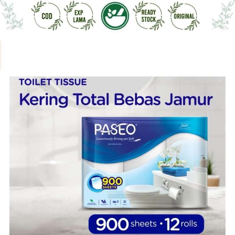 Jual 12 ROLL Paseo Elegant Tissue Toilet Core Non Emboss 300 Sheets ...