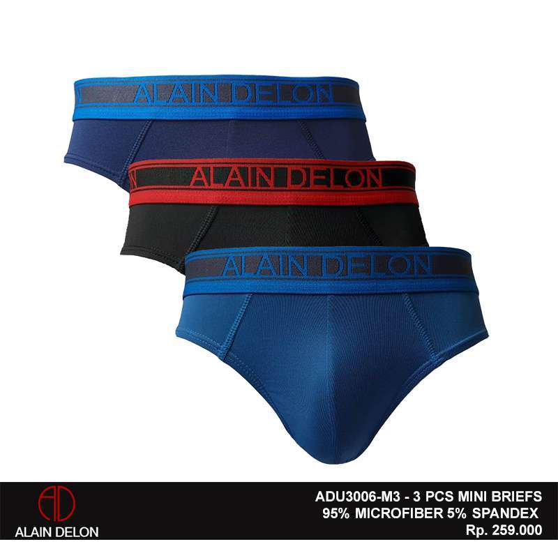 Promo Alain Delon Microfiber Spandex Mini Briefs 3in1 ADU3006-M3 Diskon ...