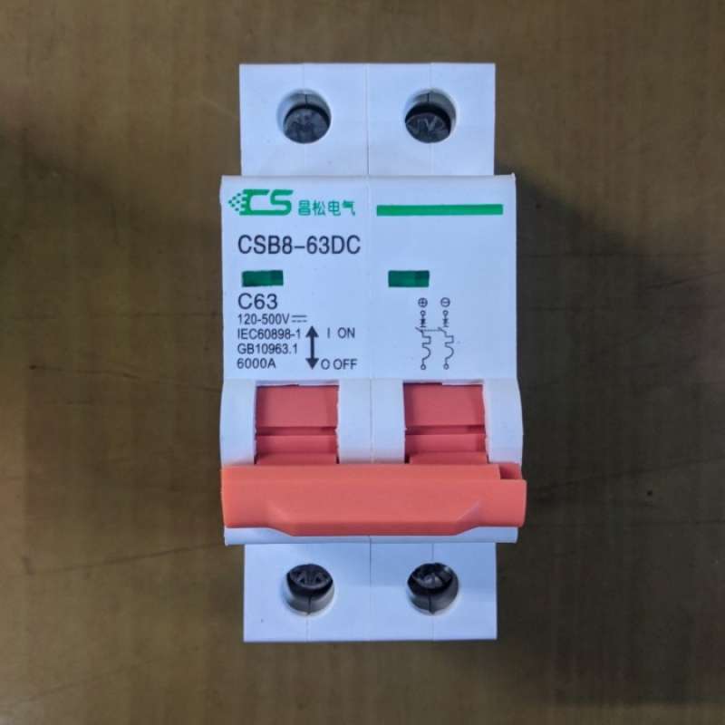 Promo MCB DC 2P 63A BREAKER DC 500V 63A MCB SOLAR PANEL MCB AKI MCB PLTS Diskon 23% di Seller ...