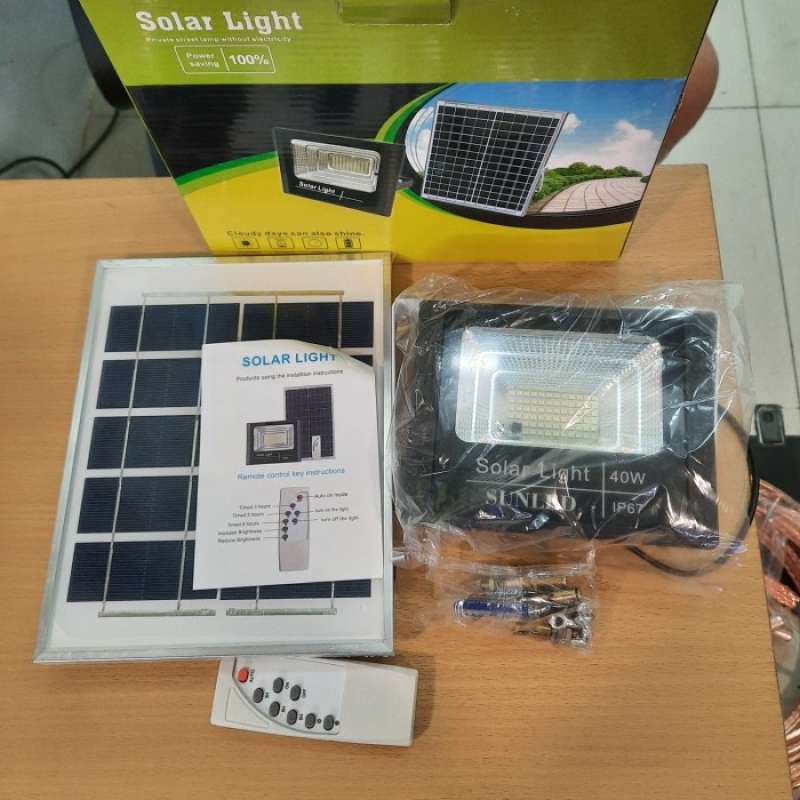 Promo Lampu Sorot 40W LED Solar Cell Tenaga Surya Matahari Solar Panel ...