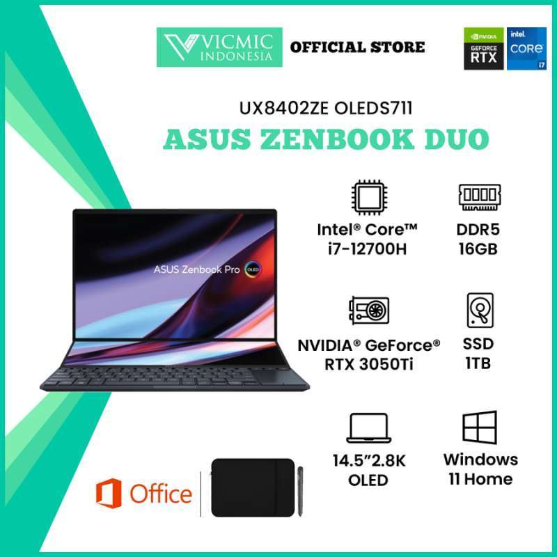 Jual Asus Zen Duo Ux8402ze Oleds711 [intel I7-12700h 16g/ 1tb Ssd ...