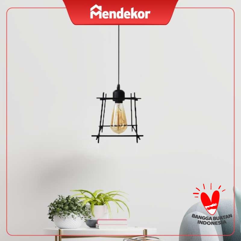 Jual Murai | Kap lampu gantung hias industrial besi kotak modern minimalis di Seller Mendekor ...