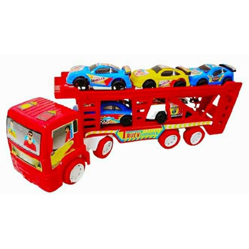 Jual Mainan Mobil Kontainer Isi Mobil 5pcs Full Colour Truck Container ...
