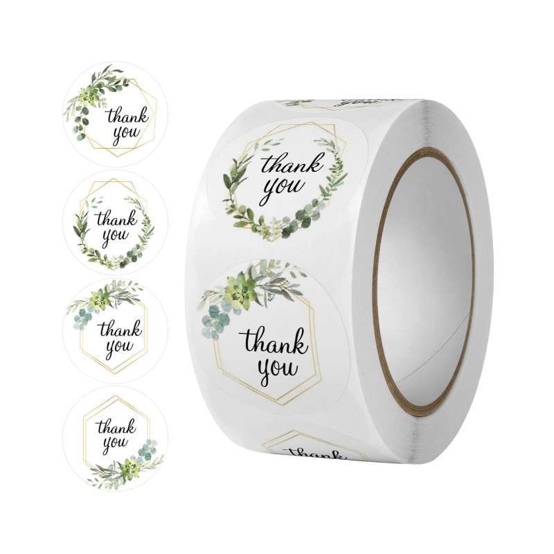 Promo ONE-C817 Sticker Thank You 1 Roll 500PCS Stiker Label Makanan ...