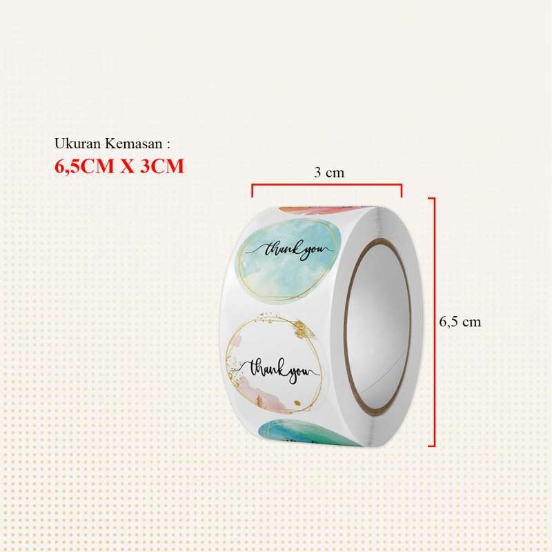 Promo ONE-C817 Sticker Thank You 1 Roll 500PCS Stiker Label Makanan ...