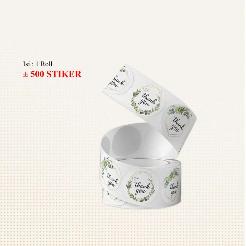 Promo ONE-C817 Sticker Thank You 1 Roll 500PCS Stiker Label Makanan ...