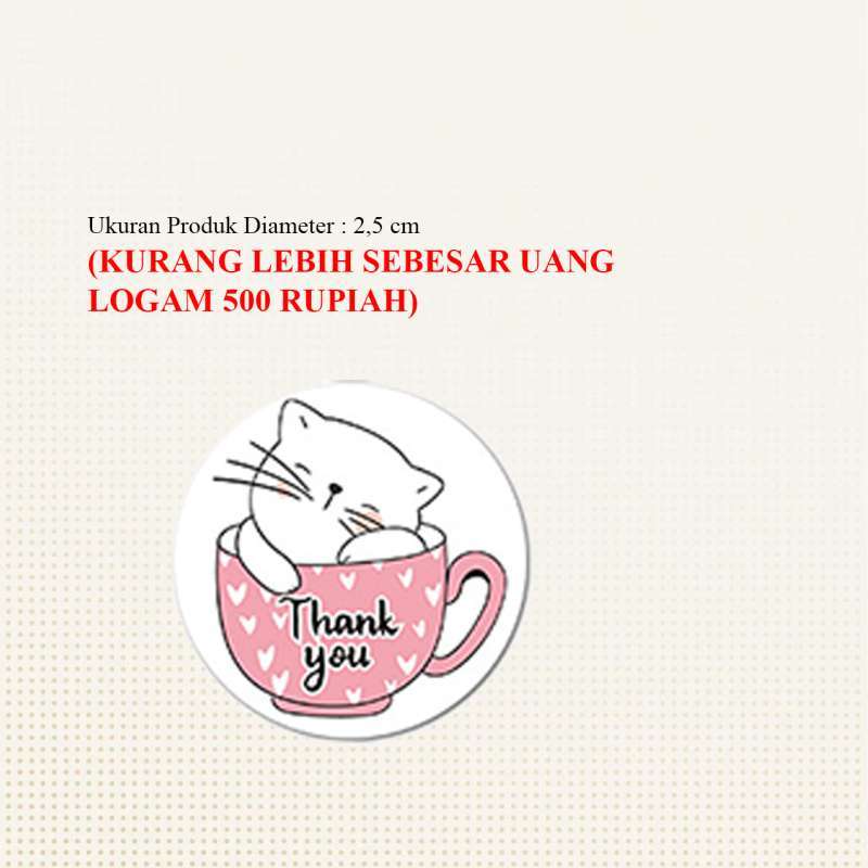 Promo ONE-C817 Sticker Thank You 1 Roll 500PCS Stiker Label Makanan ...