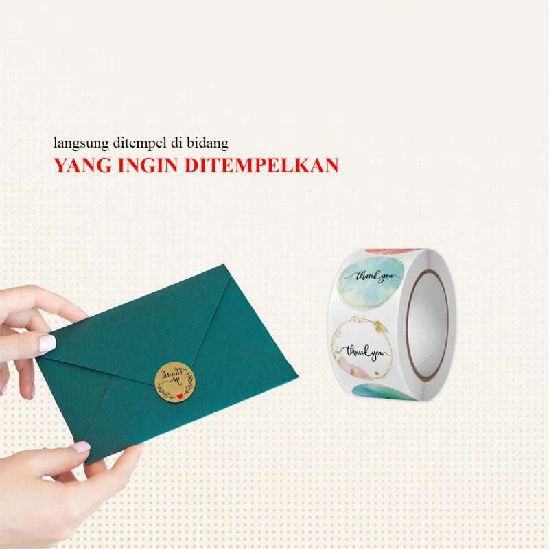 Promo One-c817 Sticker Thank You 1 Roll 500pcs Stiker Label Makanan ...