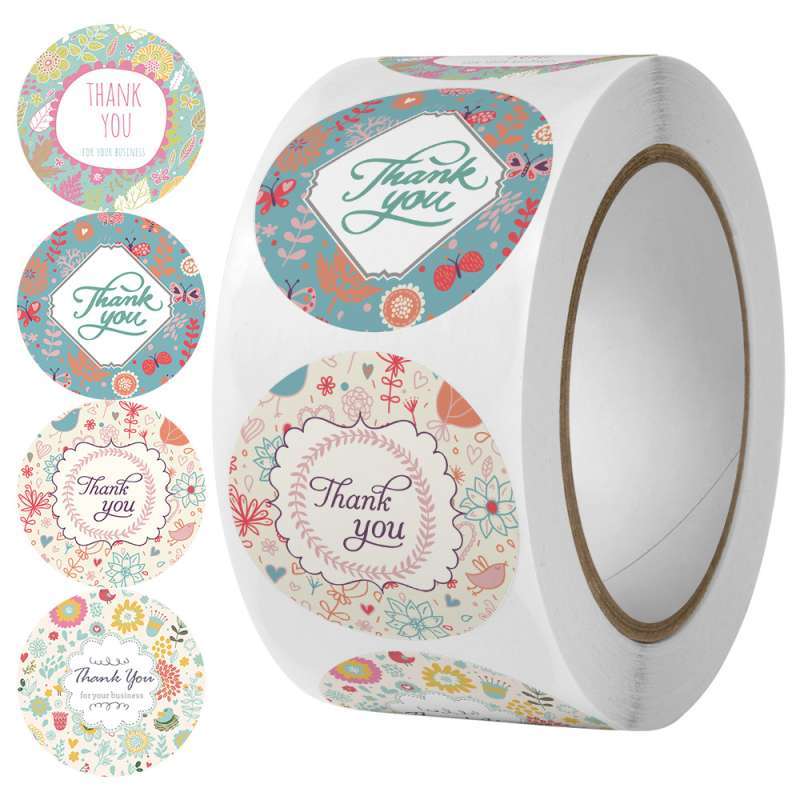 Promo ONE-C817 Sticker Thank You 1 Roll 500PCS Stiker Label Makanan ...