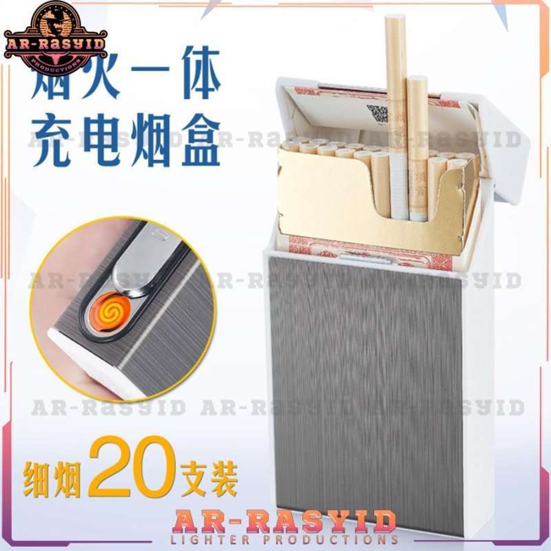 Jual Tempat Kotak Rokok Korek Api Elektrik Usb Henda Lighter Laotou ...