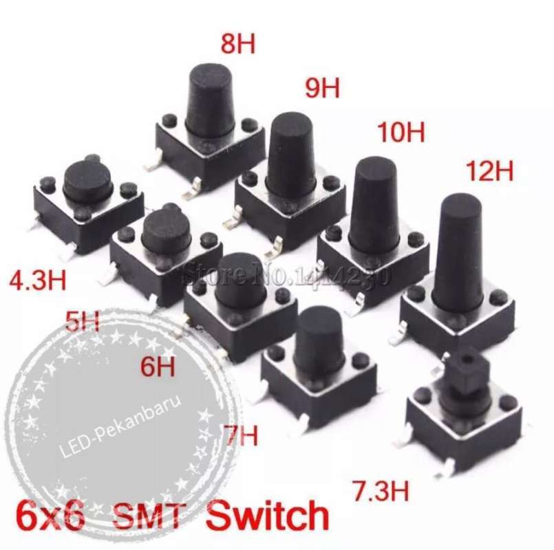 Jual SMD TACTILE SWITCH PUSH BUTTON ON TOMBOL 4PIN MICRO 6*6 PERSEGI ...