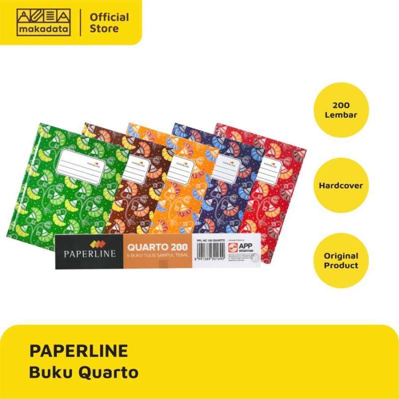 Jual BUKU TULIS KWARTO KUARTO QUARTO HARDCOVER ISI 200 LEMBAR PAPERLINE ...