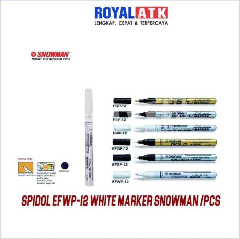 Jual Spidol Paint Marker Snowman Putih Silver Emas Permanen Extra Fine ...