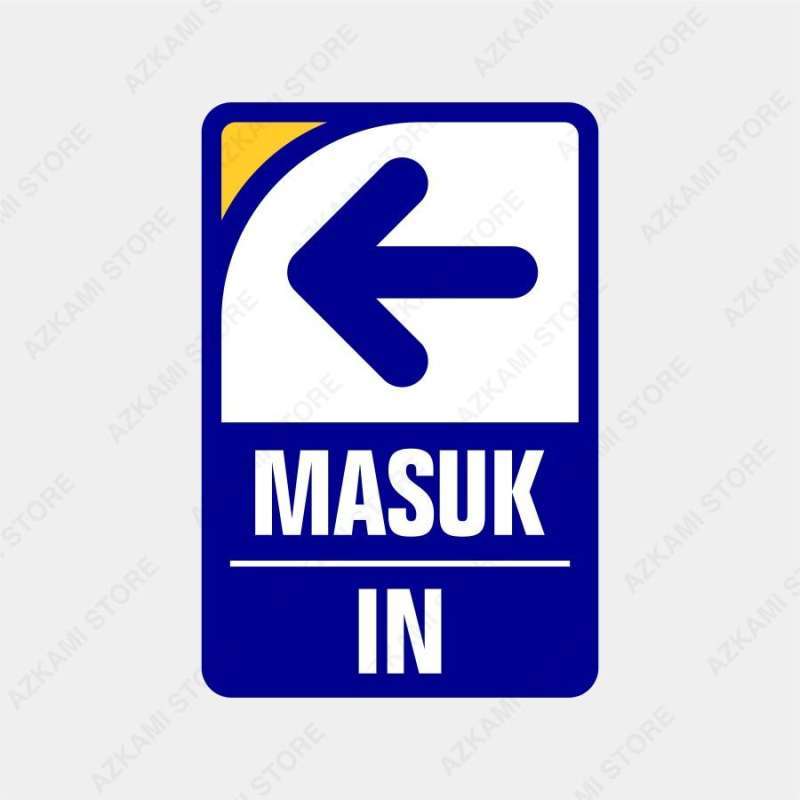 Jual Rambu Petunjuk Arah Masuk 20cm x 30cm - Plat Alumunium di Seller ...