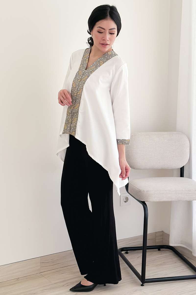 Jual Dhievine Batik Batari Songket Putih Kebaya Asimetris di Seller ...