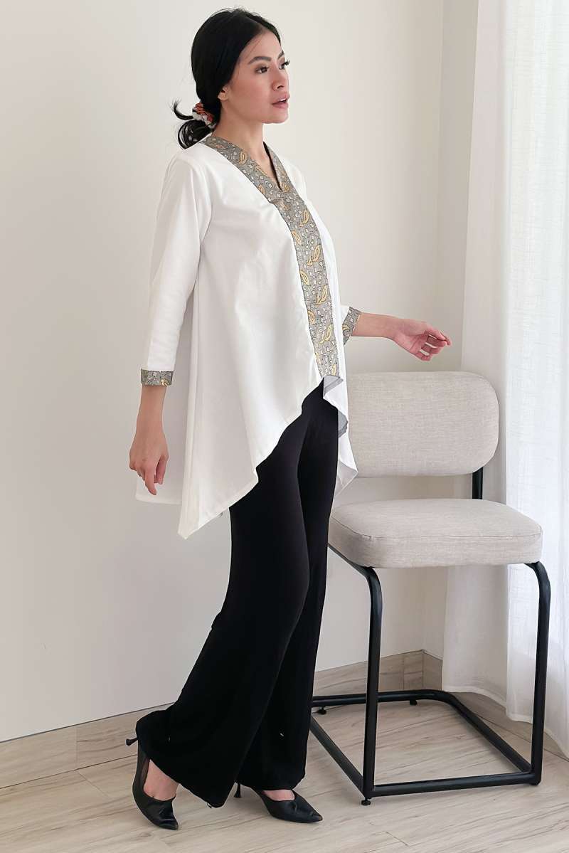 Jual Dhievine Batik Batari Songket Putih Kebaya Asimetris di Seller ...