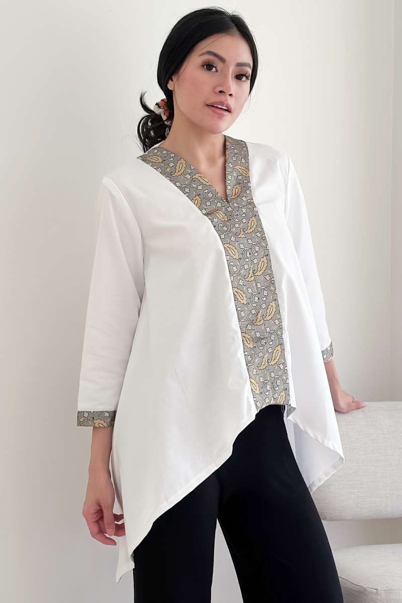 Jual Dhievine Batik Batari Songket Putih Kebaya Asimetris di Seller ...
