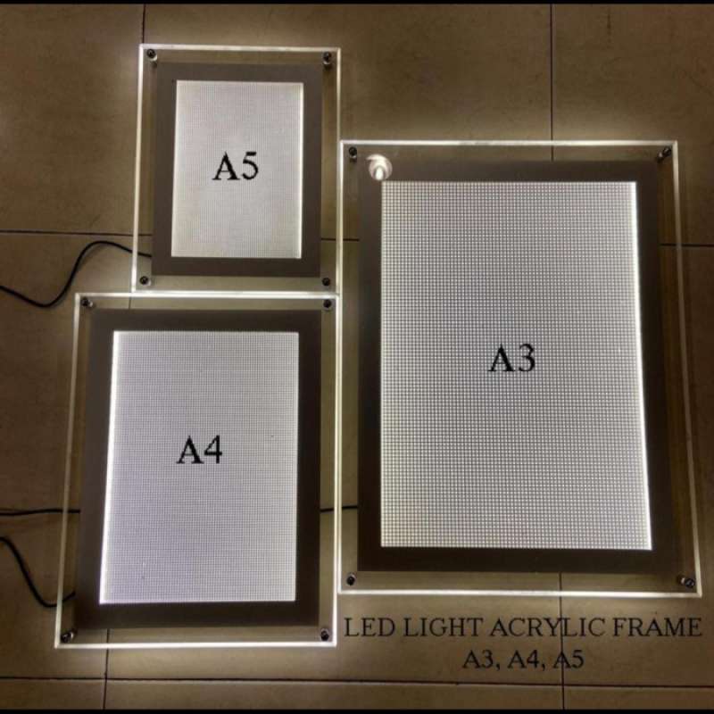 Promo Akrilik A3 Frame Foto Poster Bisa Dinyalakan Lampu LED Light ...