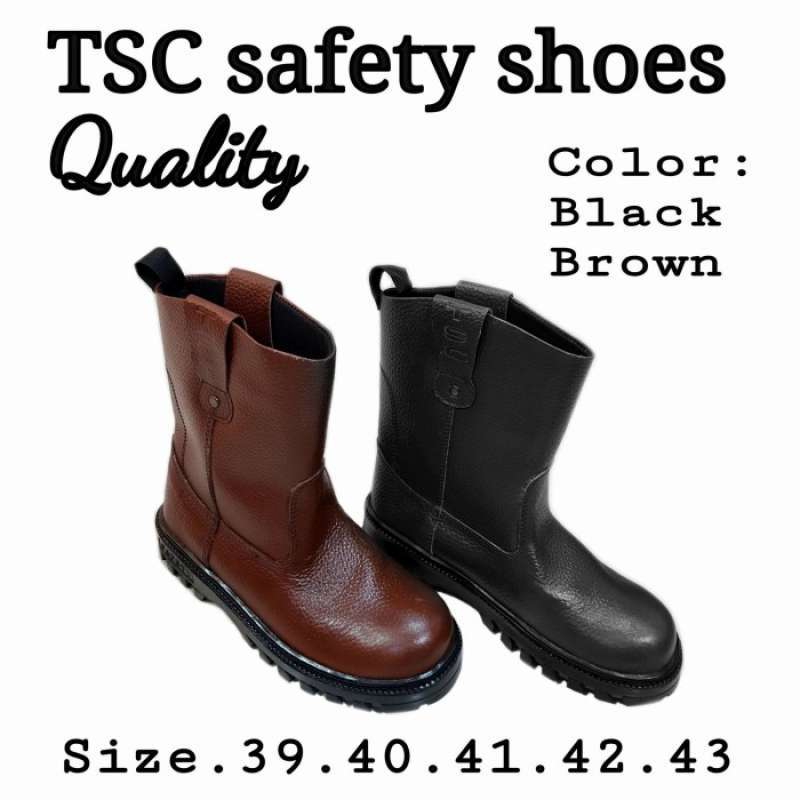 Promo Sepatu safety tsc tambang ada besi hitam coklat Diskon 23% di ...