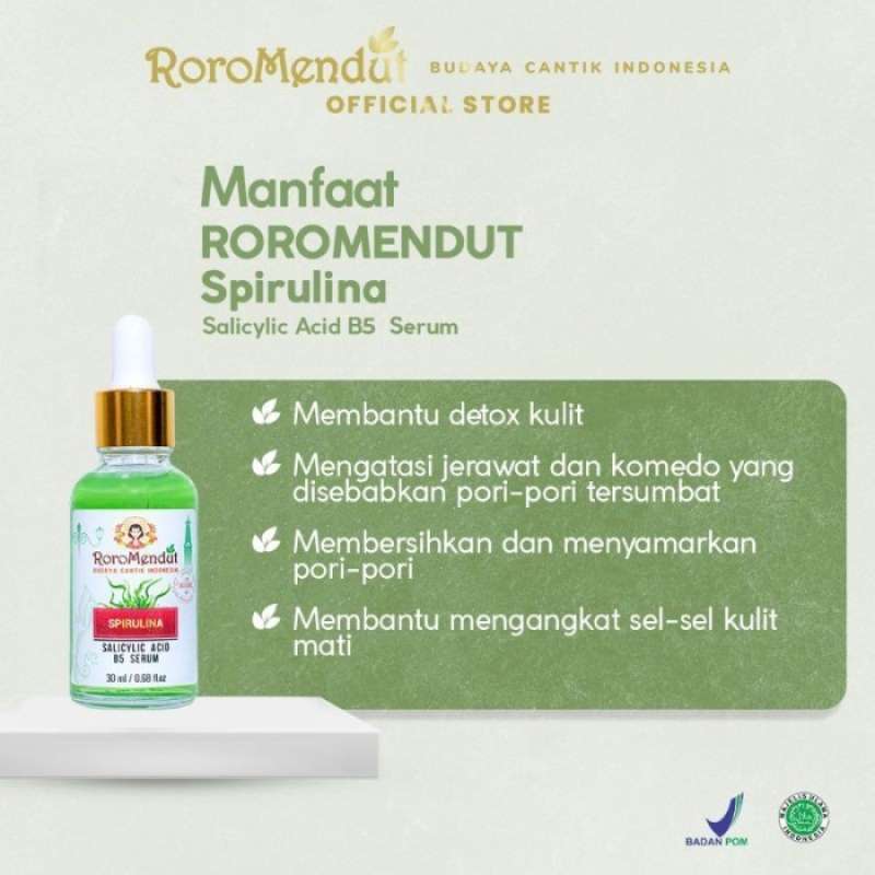 Jual Sprirulina Salicylic Acid B5 Serum & Essence Wajah Roro Mendut Di ...