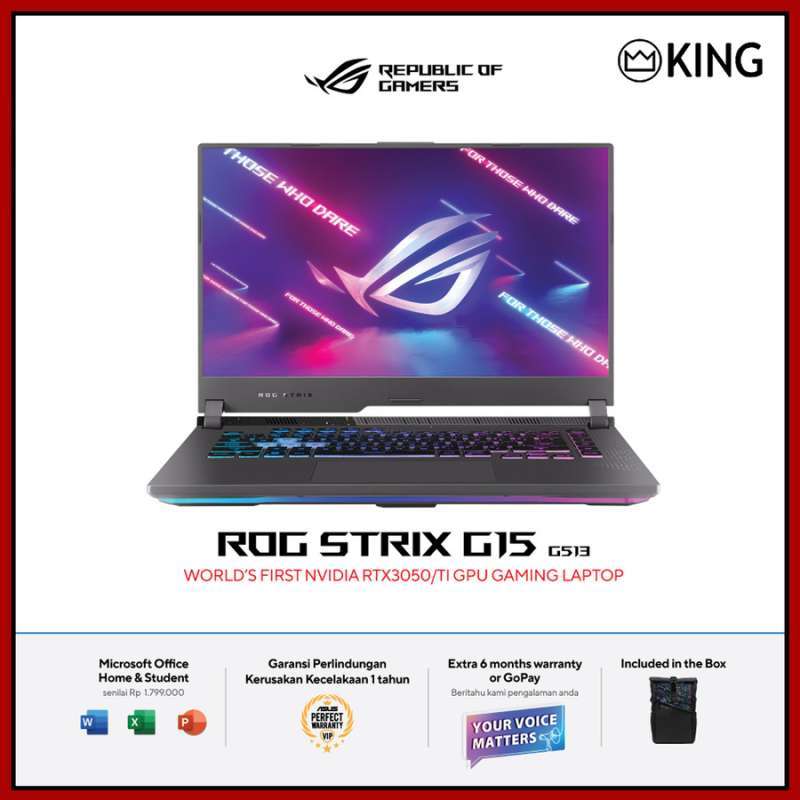 Jual ASUS ROG Strix G15 G513RC-R735B6G-O R7-6800H RTX3050 512SSD 8GB ...