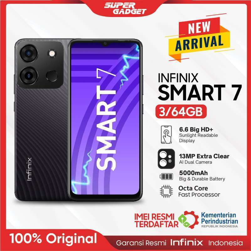 Promo Infinix Smart 7 3/64 GB RAM 3 ROM 64 3GB 64GB Android - Polar ...