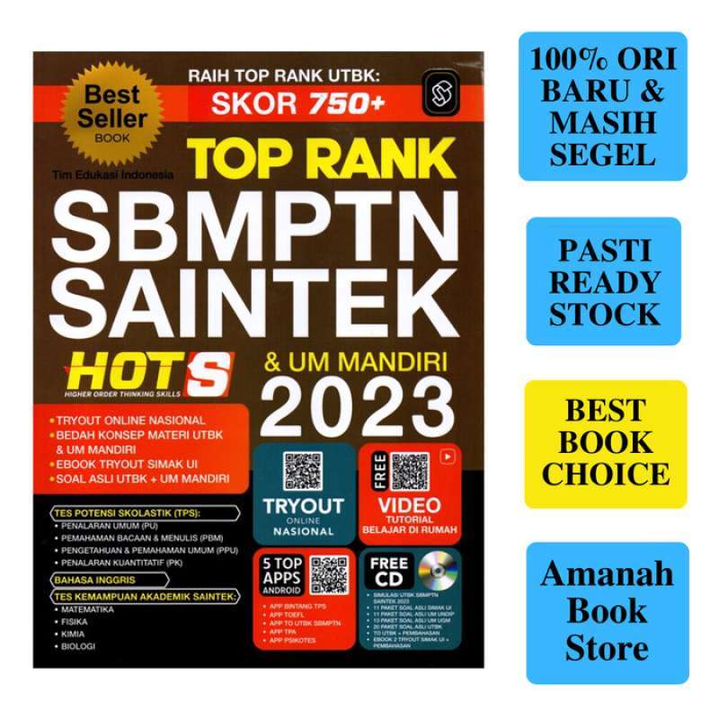 Jual Buku Top Rank Sbmptn & Um Mandiri Saintek 2023 : Tim Edukasi Indonesia Di Seller Ken Book ...